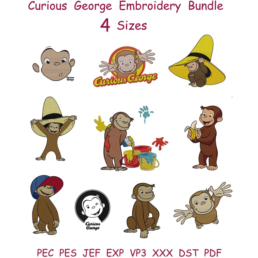 Curious George Embroidery Design: Yellow Hat (digital File) - Etsy