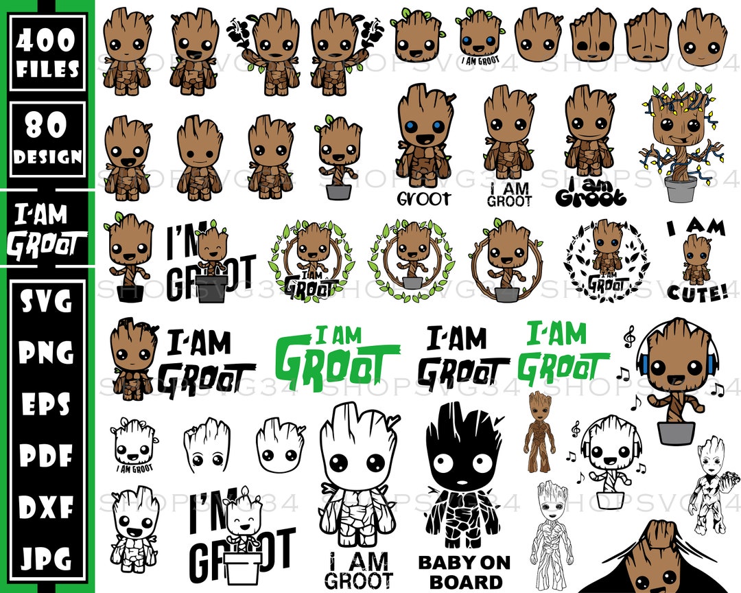 Groot Svg Bundle, Groot Clipart, I Am Groot Svg, Svg for Cricut - Etsy UK