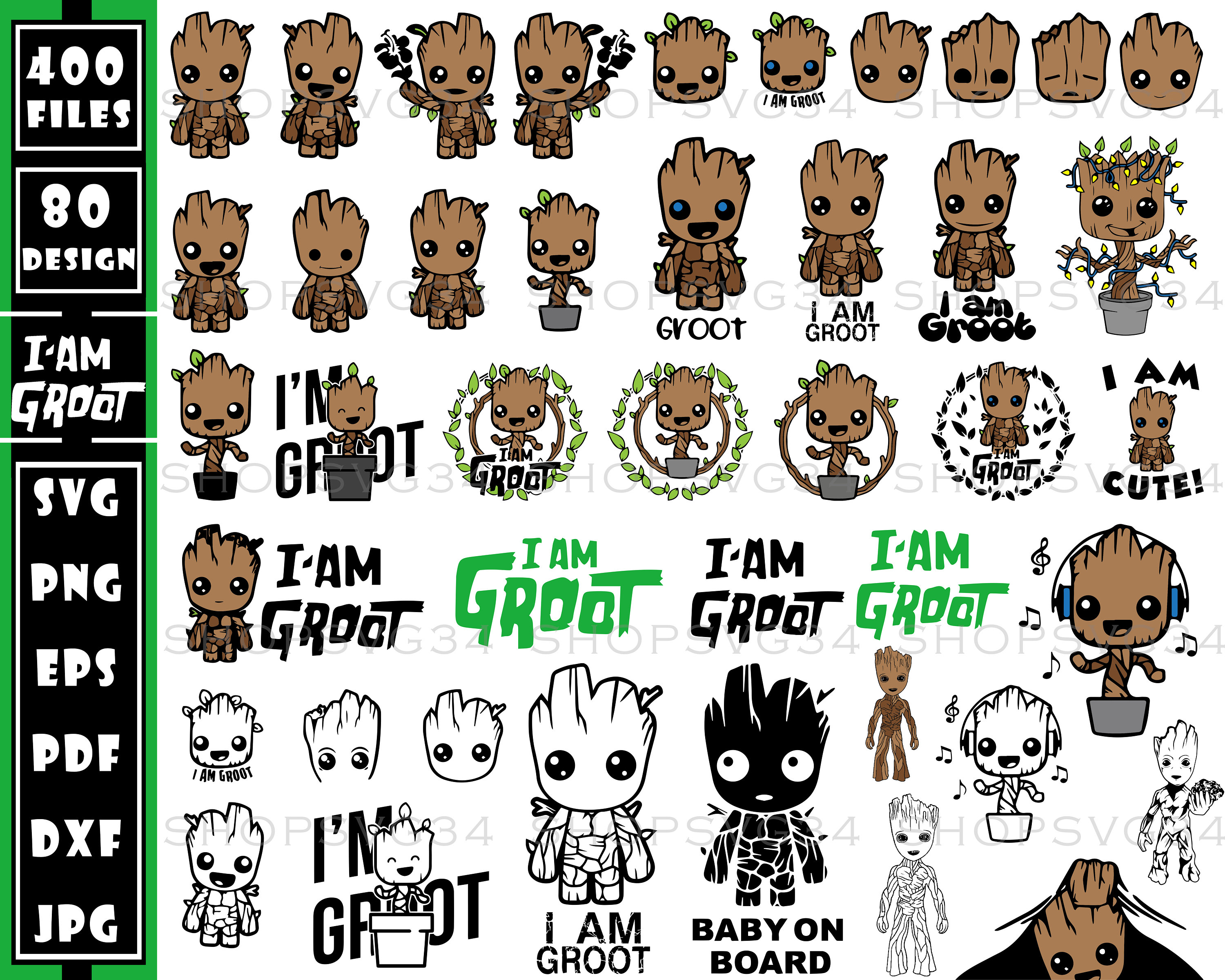 Groot Svg Bundle, Groot Clipart, I Am Groot Svg, Svg for Cricut - Etsy