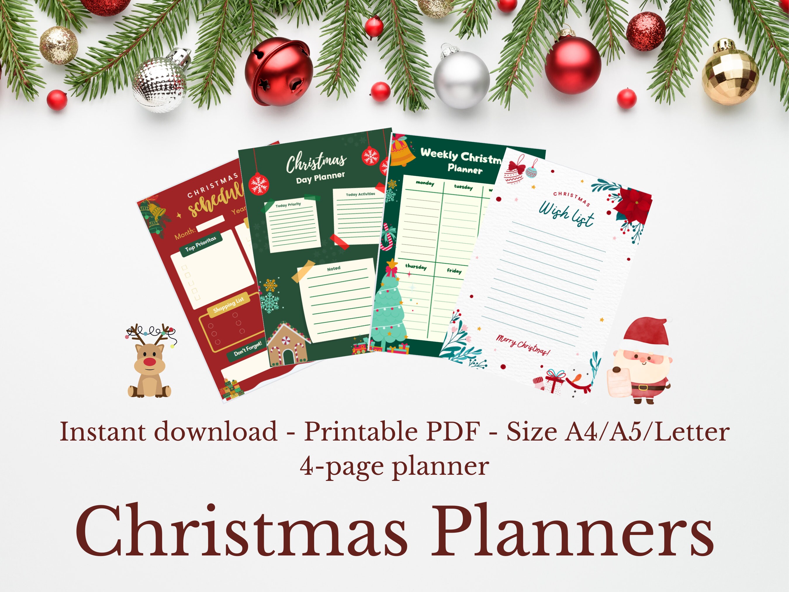 Digital Christmas Planner Printable Christmas Planner PDF 4 - Etsy