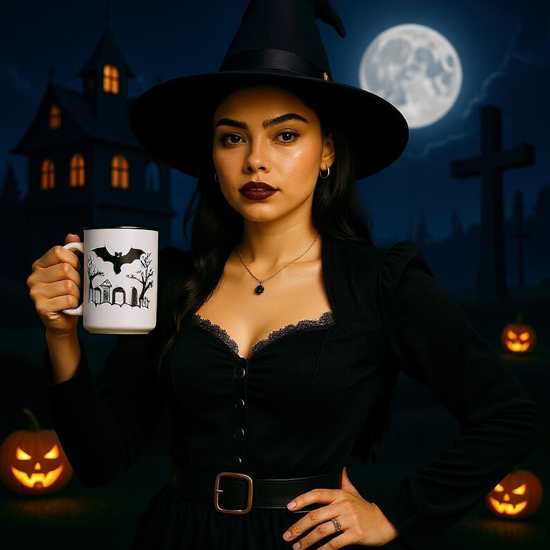 Halloween Mugs | Bat Mugs, Graveyard | Cute Halloween Mugs | Halloween ...