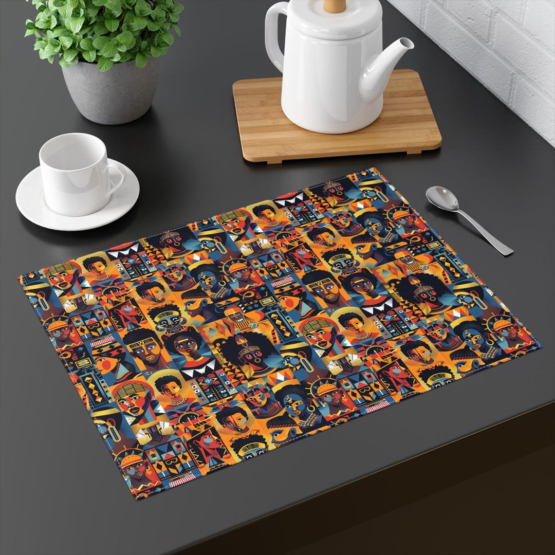 Black History Month Placemat: Faces Design, Cotton Table Decor - Etsy
