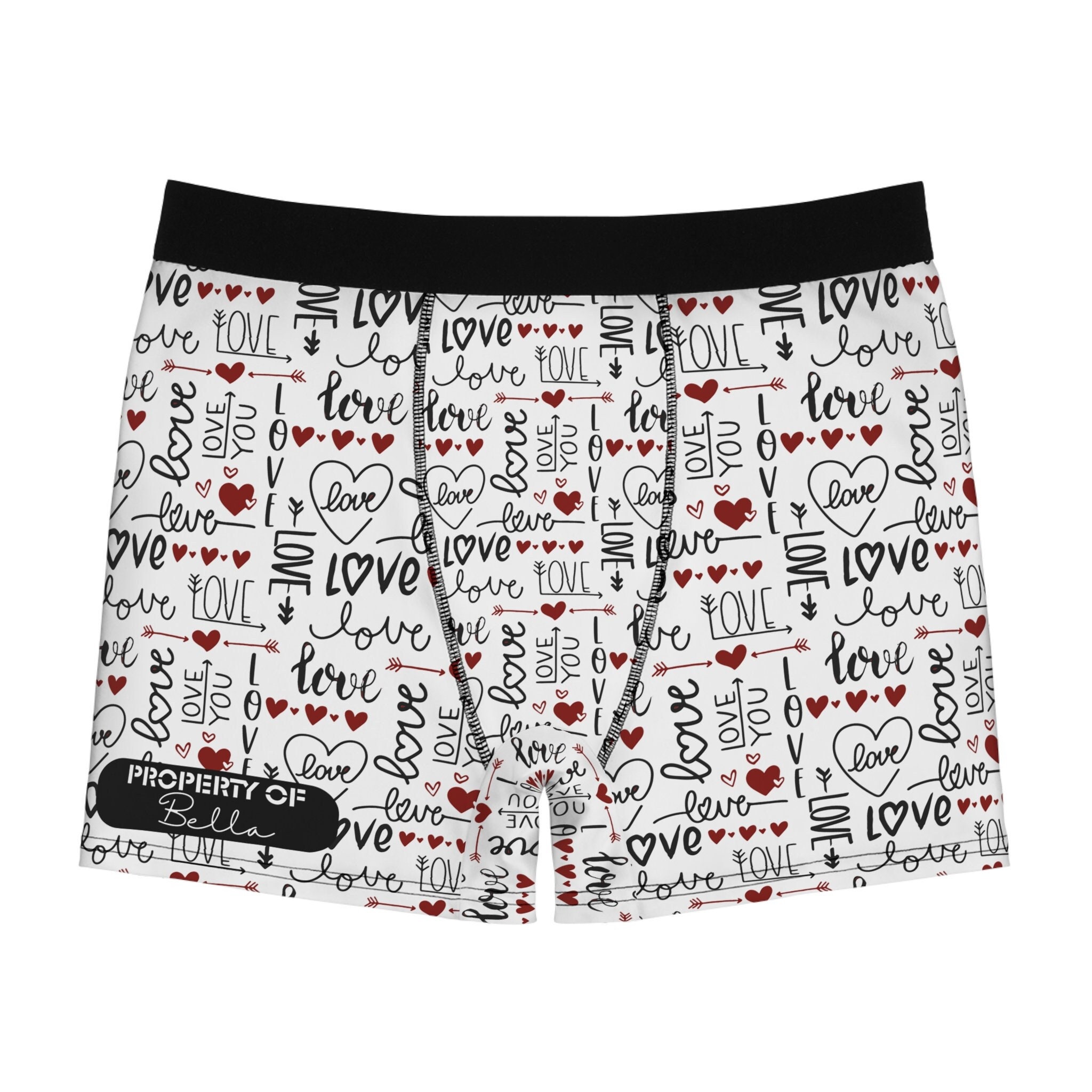 Personalized Love Heart Day Men's Boxer Briefs | Gift for Him | Couples ...