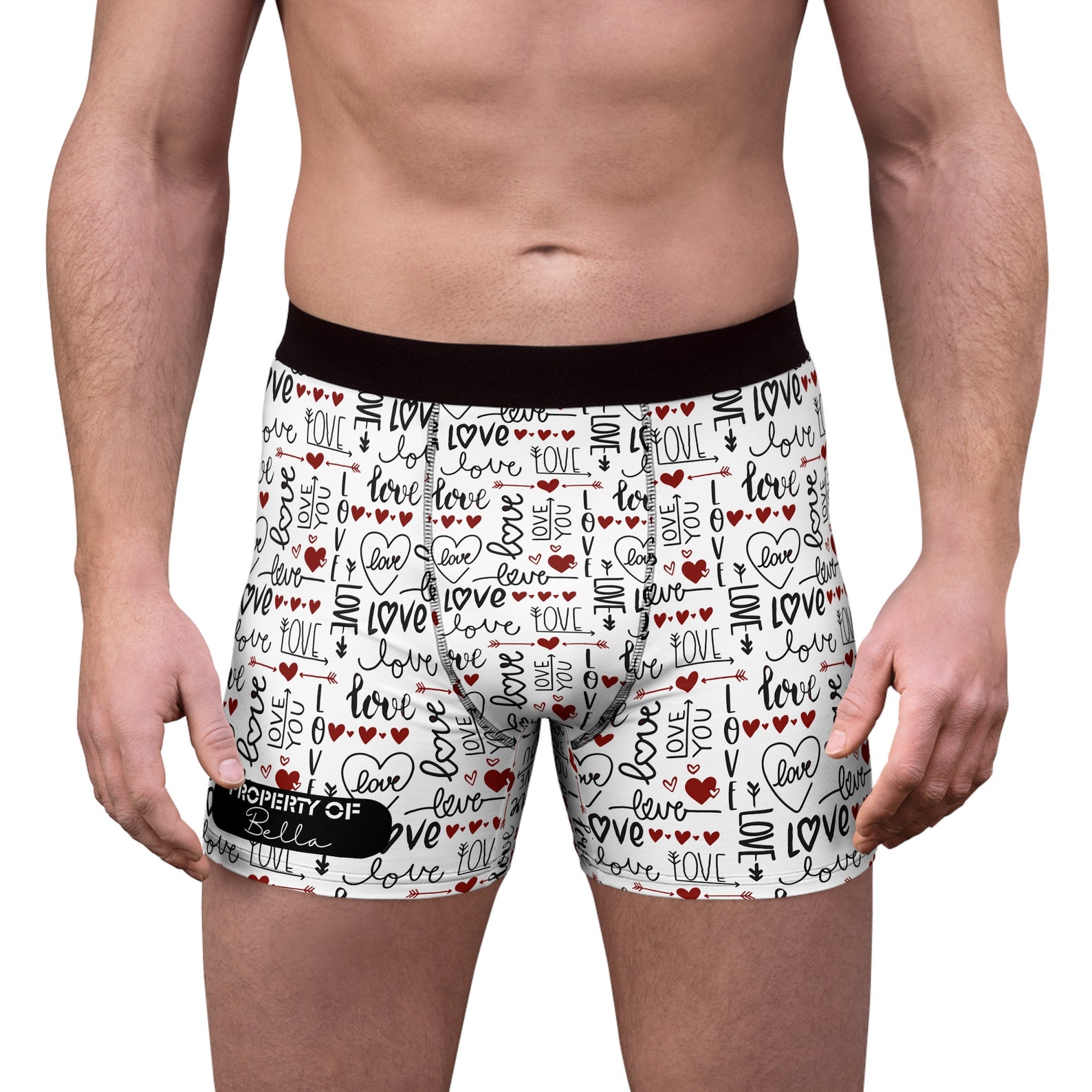 Personalized Love Heart Day Men's Boxer Briefs | Gift for Him | Couples ...