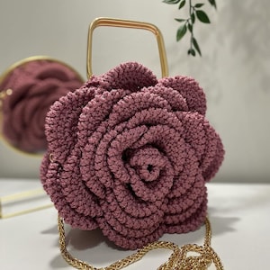 Handmade Flower Purse, Rose Bag | Bagstreetgirls Crochet Rose Shaped ...