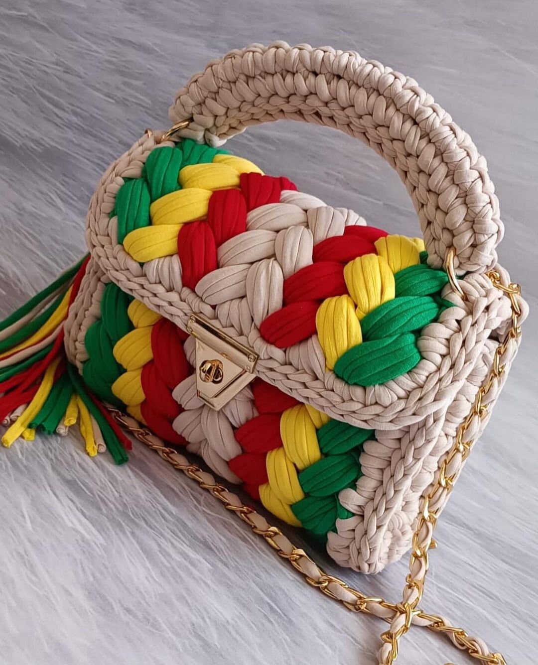 Colorful Capri Luxury Bags Crochet Hand Woven Tote Handbag for Sale ...