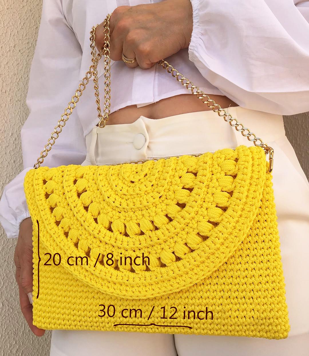 Bright Color Crochet Shoulder Bag: Boho Chic Yarn Purse - Etsy