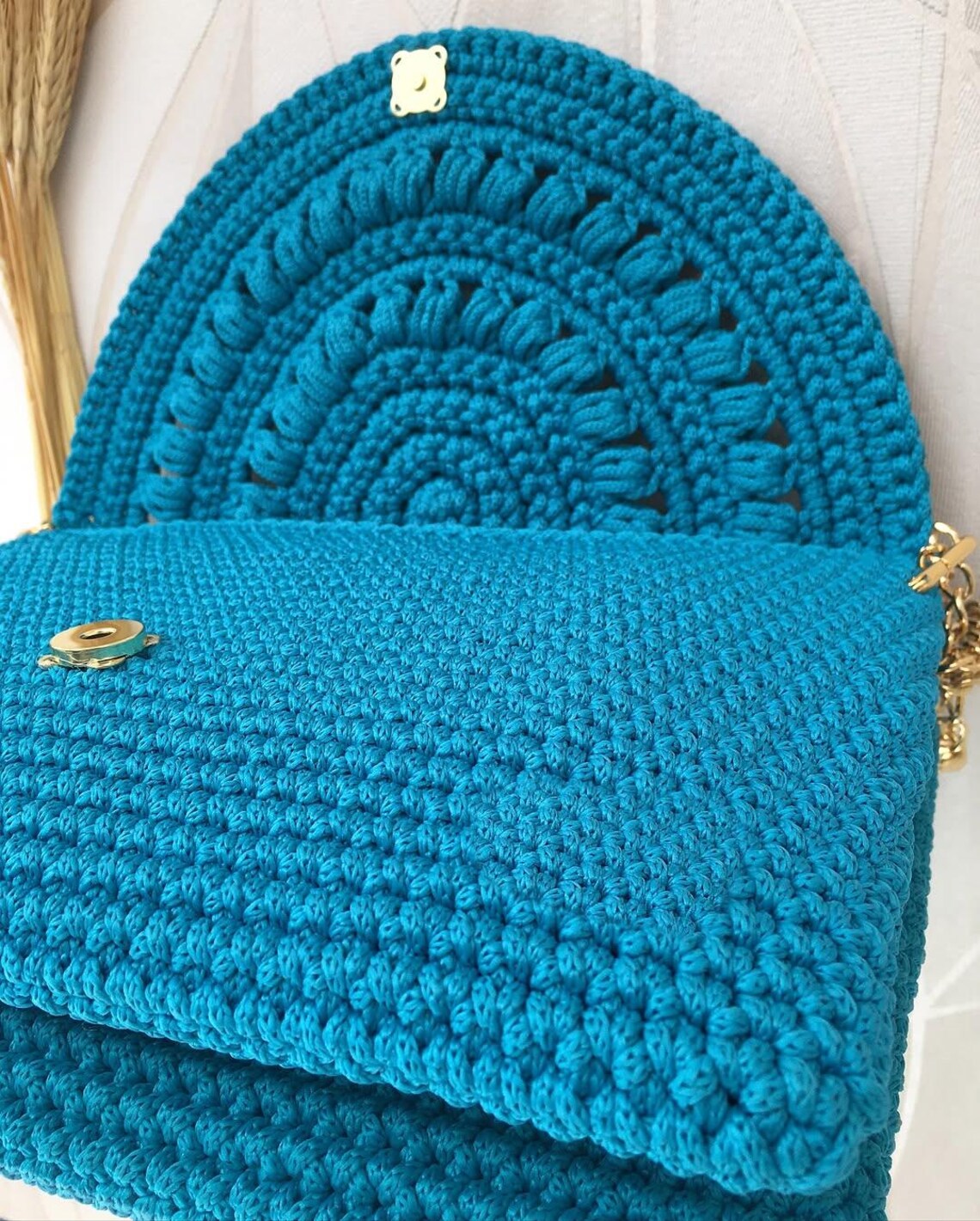 Bright Color Crochet Shoulder Bag: Boho Chic Yarn Purse - Etsy