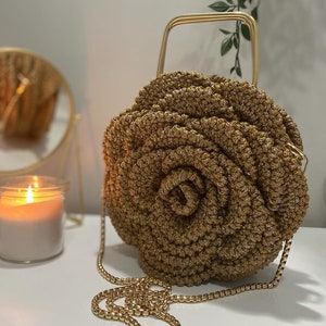 Handmade Flower Purse, Rose Bag | Bagstreetgirls Crochet Rose Shaped ...