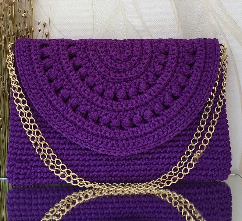 Bright Color Crochet Shoulder Bag: Boho Chic Yarn Purse - Etsy