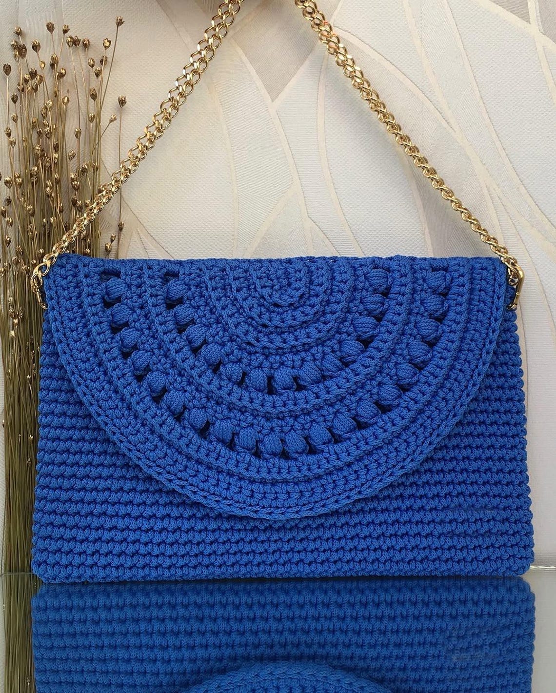 Bright Color Crochet Shoulder Bag: Boho Chic Yarn Purse - Etsy