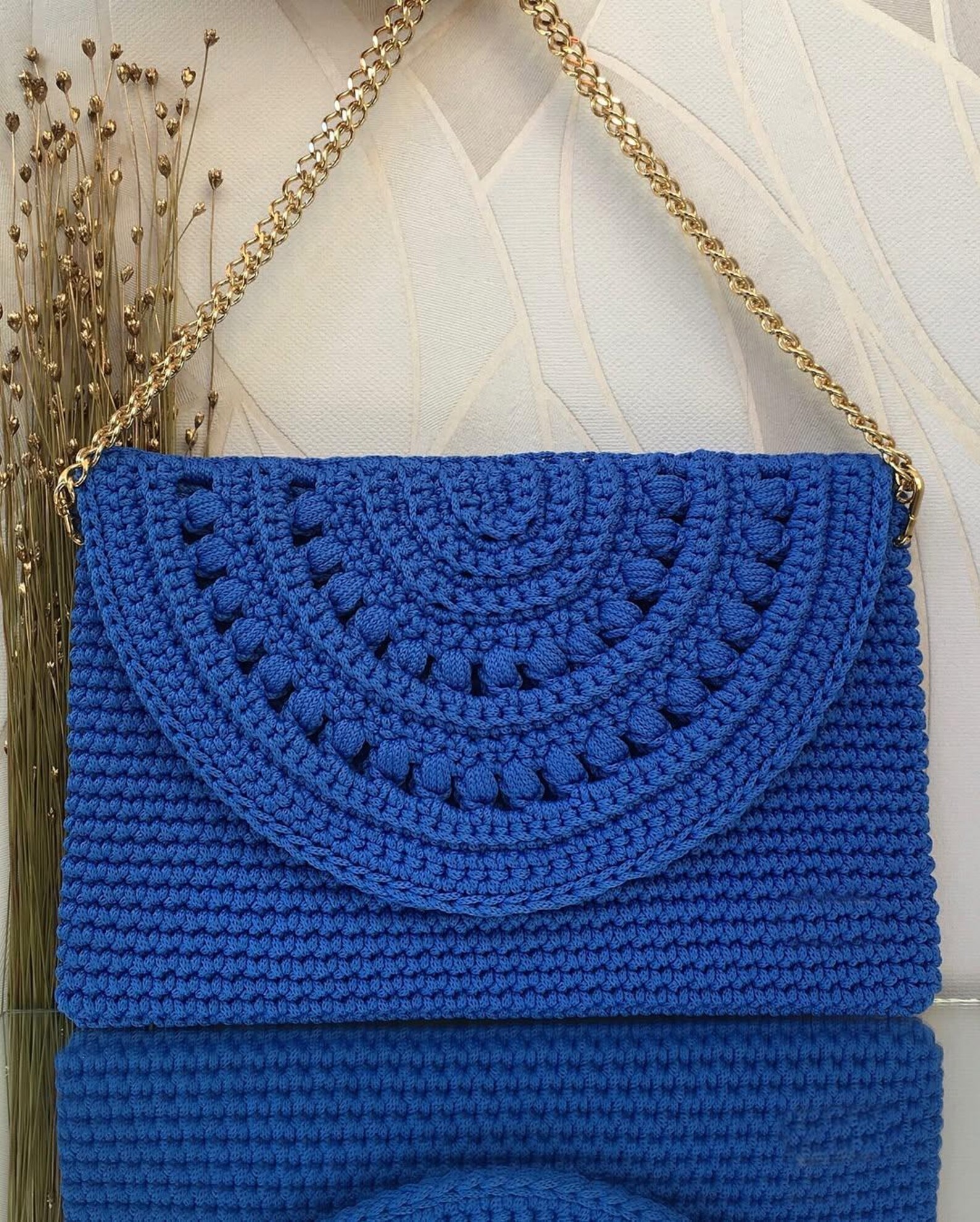Bright Color Crochet Shoulder Bag: Boho Chic Yarn Purse - Etsy