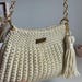 Ecru Crochet Shoulder Bag: Handmade Knitted Purse With Lining - Etsy