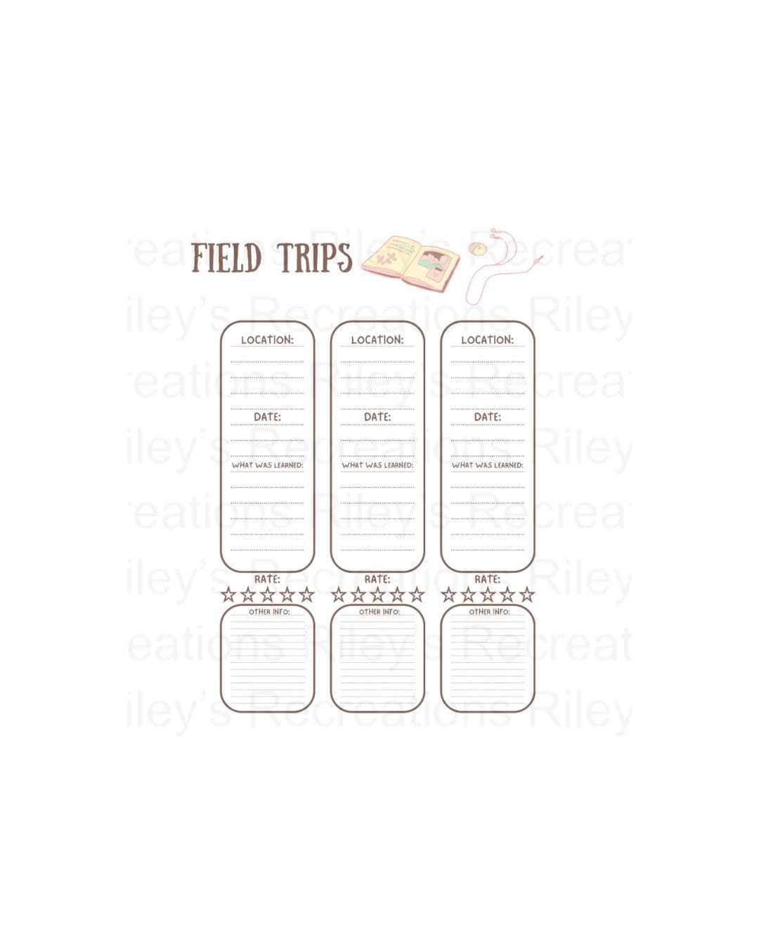 Homeschool Field Trip Tracker | Printable Field Trip Log | Homeschool ...