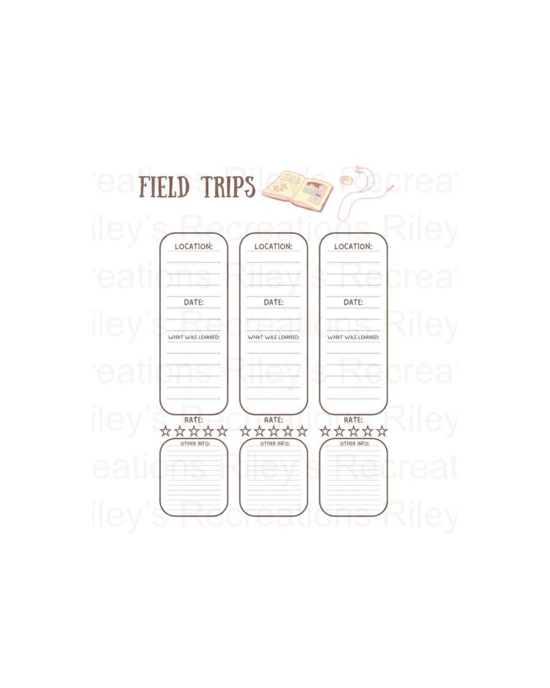 Homeschool Field Trip Tracker | Printable Field Trip Log | Homeschool ...