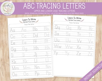 ABC Alphabet Letter Formation Worksheets Handwriting (Download Now) - Etsy