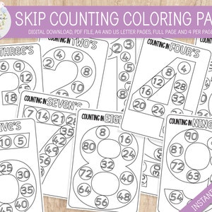 Skip Counting Cards, Printable Multiplication Resources, Skip Counting ...