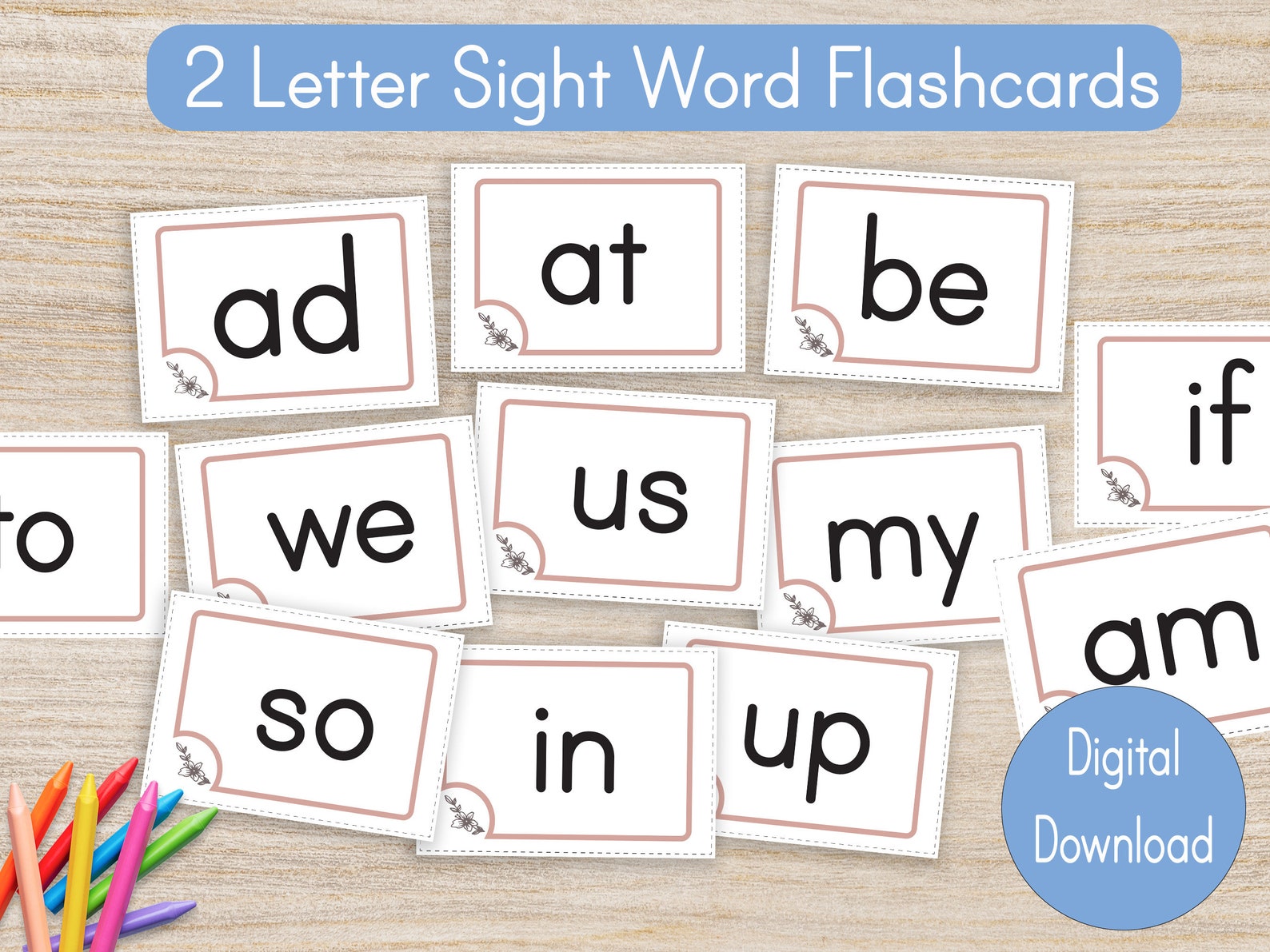 Sight Words Flashcards, Printable Sight Word, 2 Letter Sight Words ...