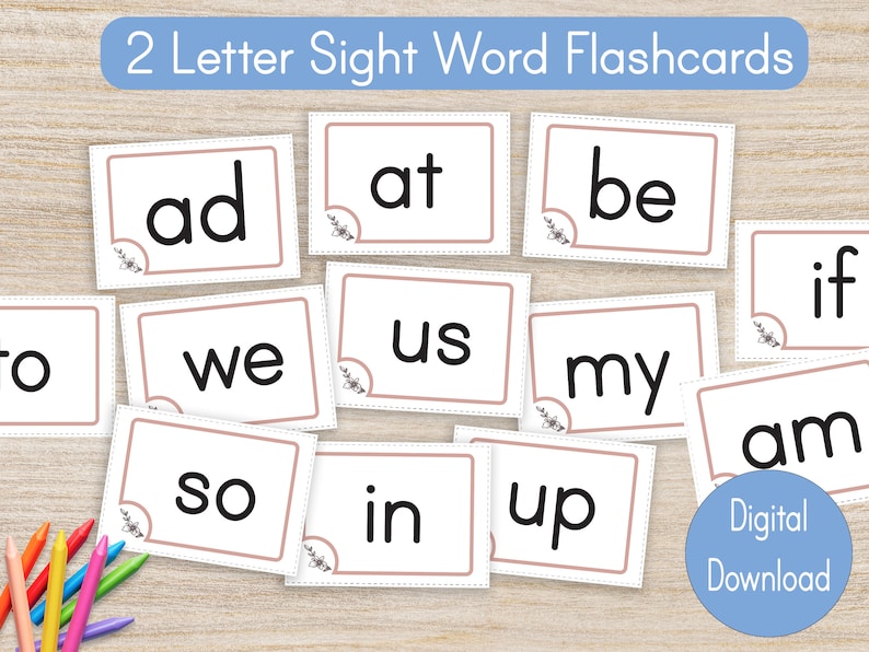 Sight Words Flashcards, Printable Sight Word, 2 Letter Sight Words ...