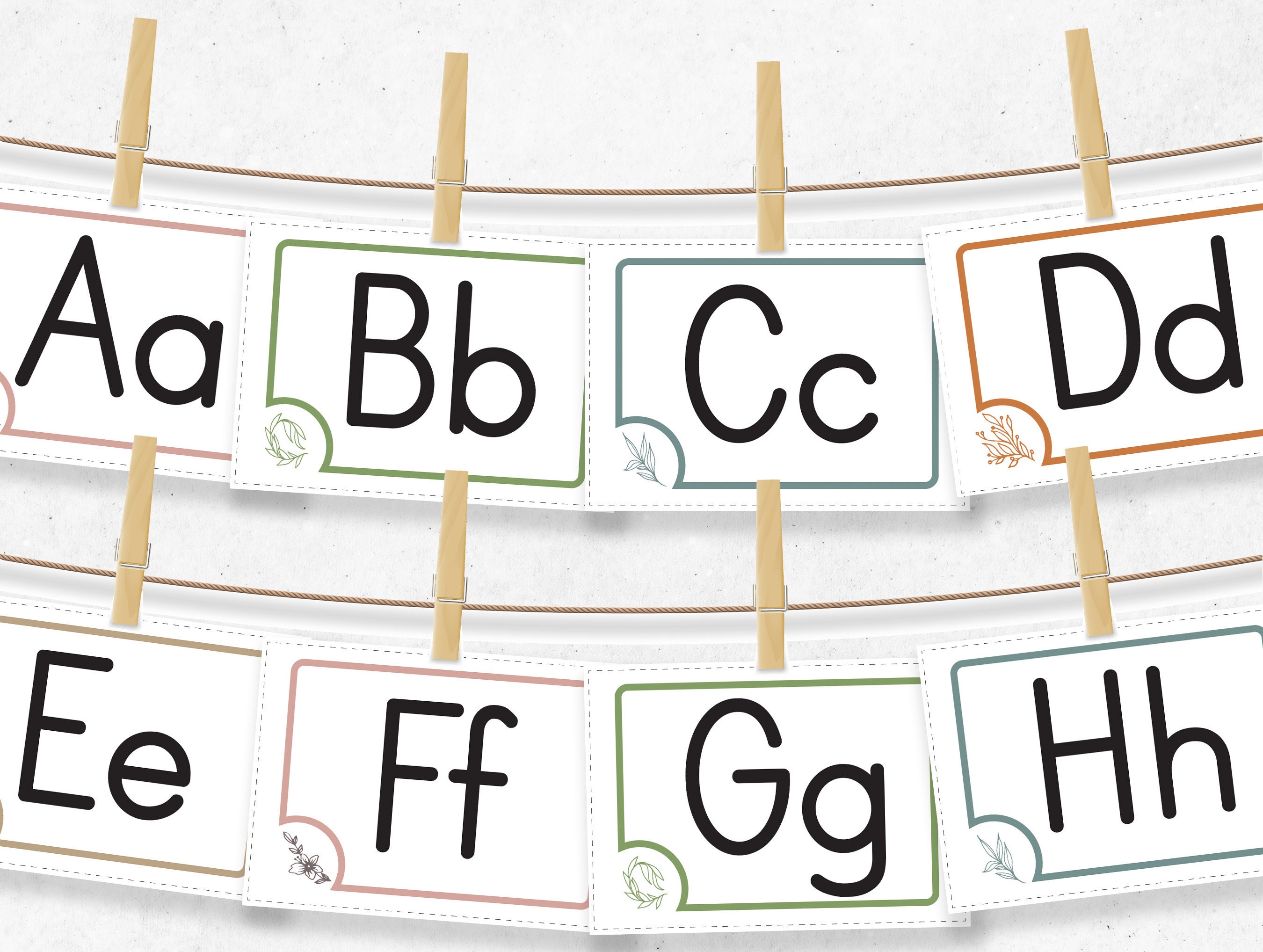 Alphabet Flashcards, ABC Printable Flashcards, Instant Download ...