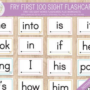 Sight Word Practice Combo, Learn to Read Fry 100 Sight Words, 1st Grade ...