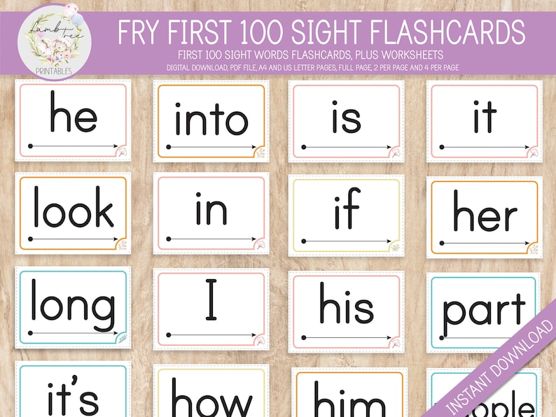 Sight Word Practice Combo, Learn to Read Fry 100 Sight Words, 1st Grade ...