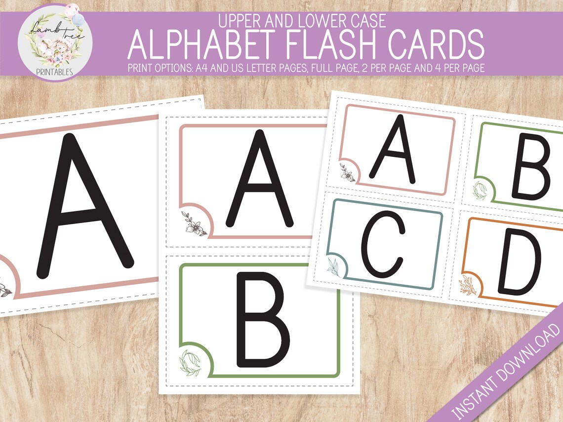 Upper and Lower Case Alphabet Flashcards, ABC Printable Flashcards ...