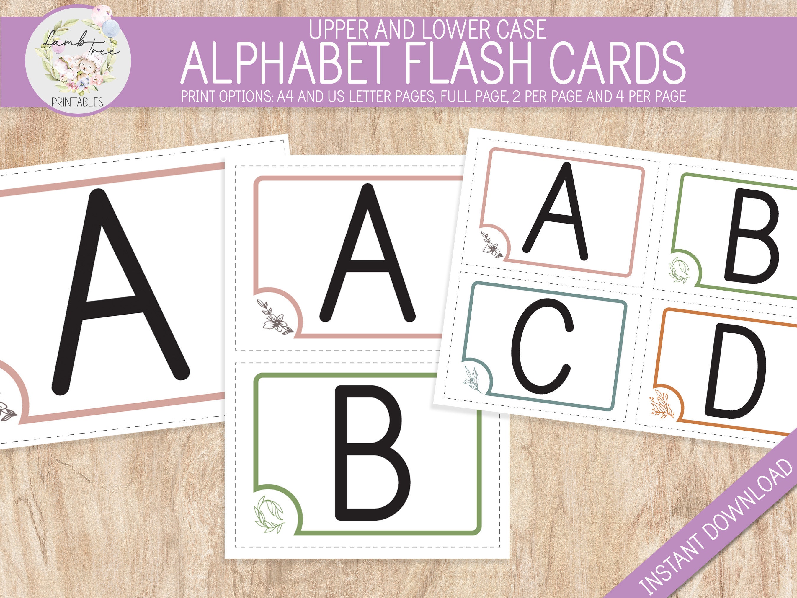 Upper and Lower Case Alphabet Flashcards, ABC Printable Flashcards ...