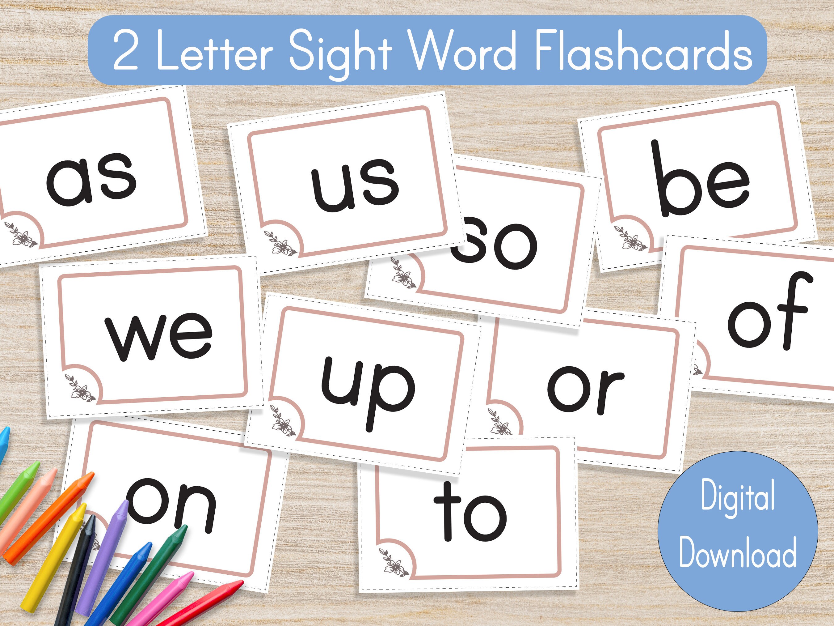 Sight Words Flashcards, Printable Sight Word, 2 Letter Sight Words ...