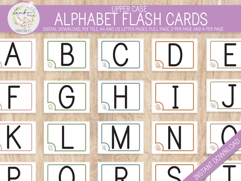 Upper and Lower Case Alphabet Flashcards, ABC Printable Flashcards ...