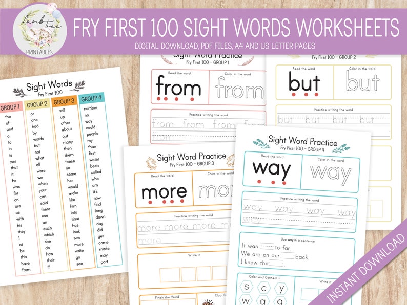 Sight Word Practice, Learn to Read Fry 100 Sight Words, 1st Grade Sight ...