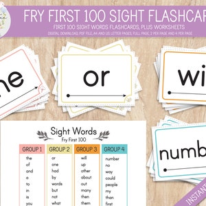 Sight Word Practice Combo, Learn to Read Fry 100 Sight Words, 1st Grade ...