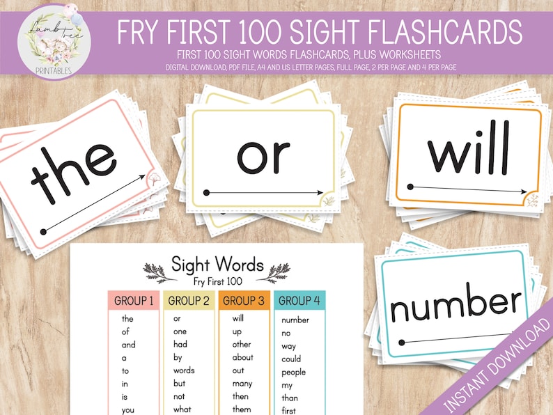 Sight Word Practice Combo, Learn to Read Fry 100 Sight Words, 1st Grade ...
