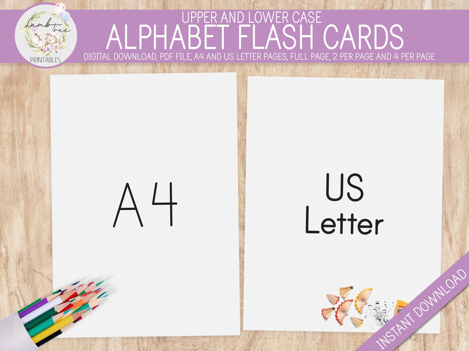 Upper and Lower Case Alphabet Flashcards, ABC Printable Flashcards ...