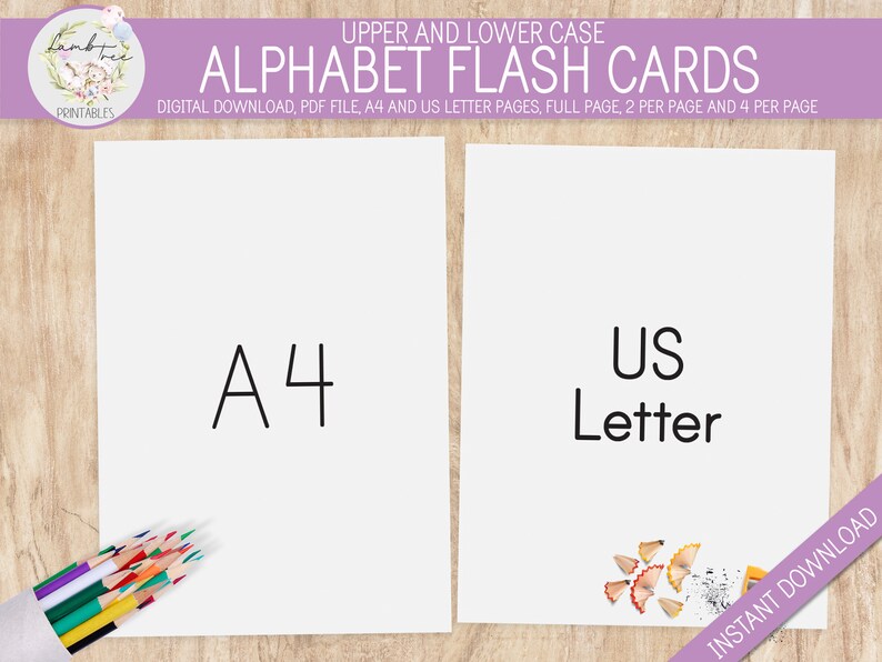 Upper and Lower Case Alphabet Flashcards, ABC Printable Flashcards ...