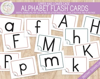 ABC Digital Montessori Flashcards Printable Alphabet Cards - Etsy