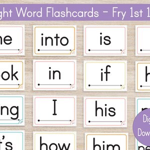 Fry Sight Words Flashcards, Fry 100 Printable Sight Word, 3 Letter ...