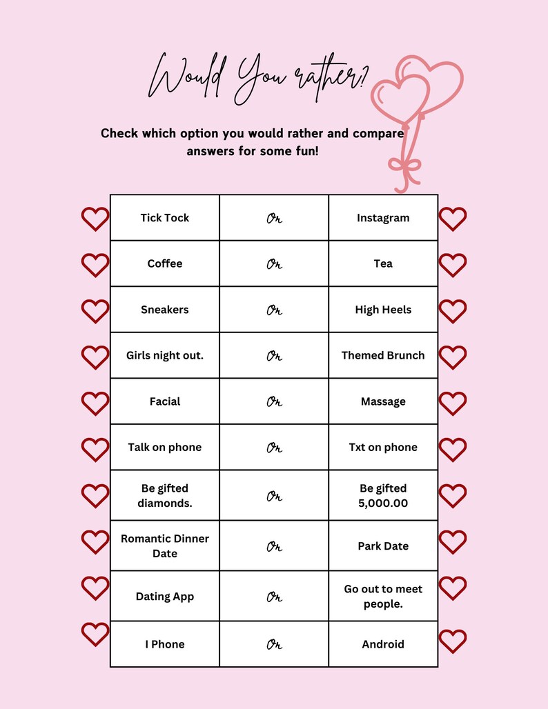 Galentine's Day Game Bundle With Gift Tags - Etsy