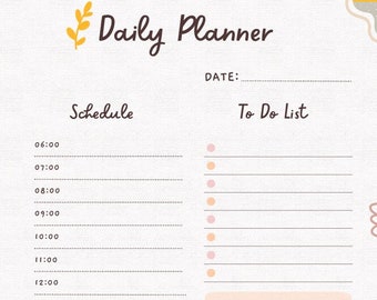 Editable Daily Planner Template - Etsy