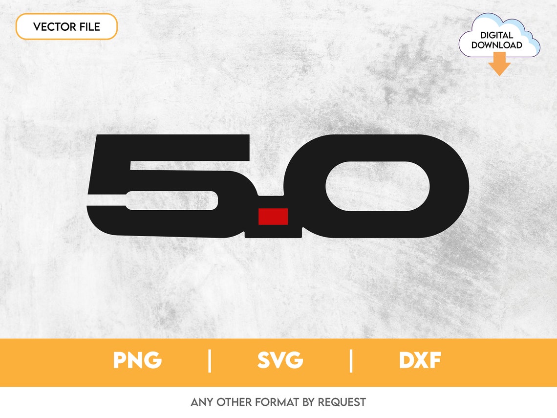 Ford Mustang 5.0 Digital Logo Vector DXF PNG SVG Instant Download - Etsy