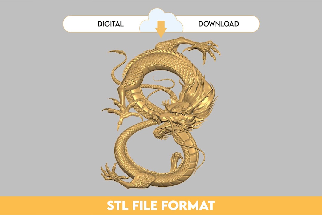 Chinese Dragon Decorative Panel STL Digital File Format 3D Model CNC - Etsy