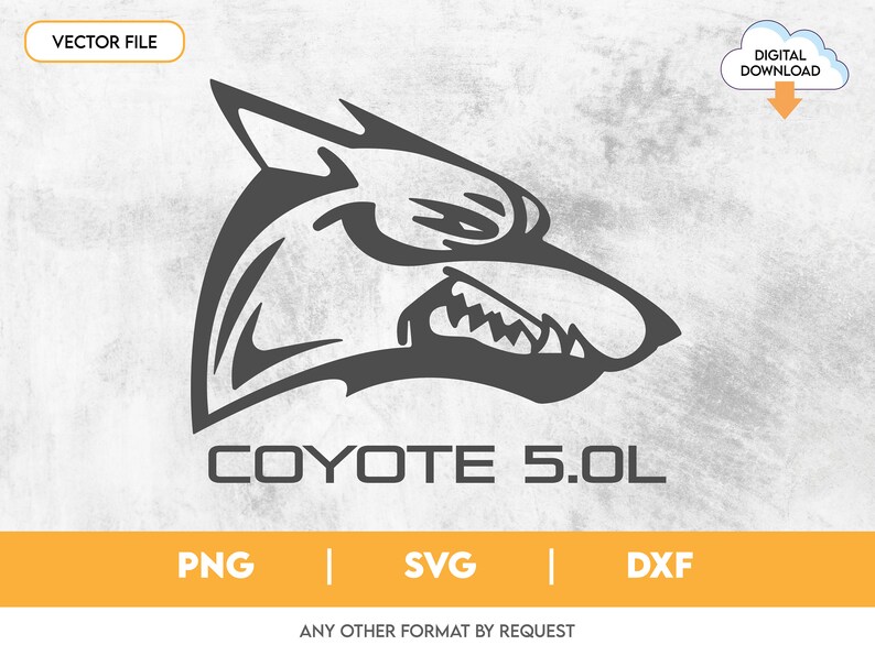 Ford Mustang Coyote Growler 5.0L Digital Logo Vector DXF PNG - Etsy