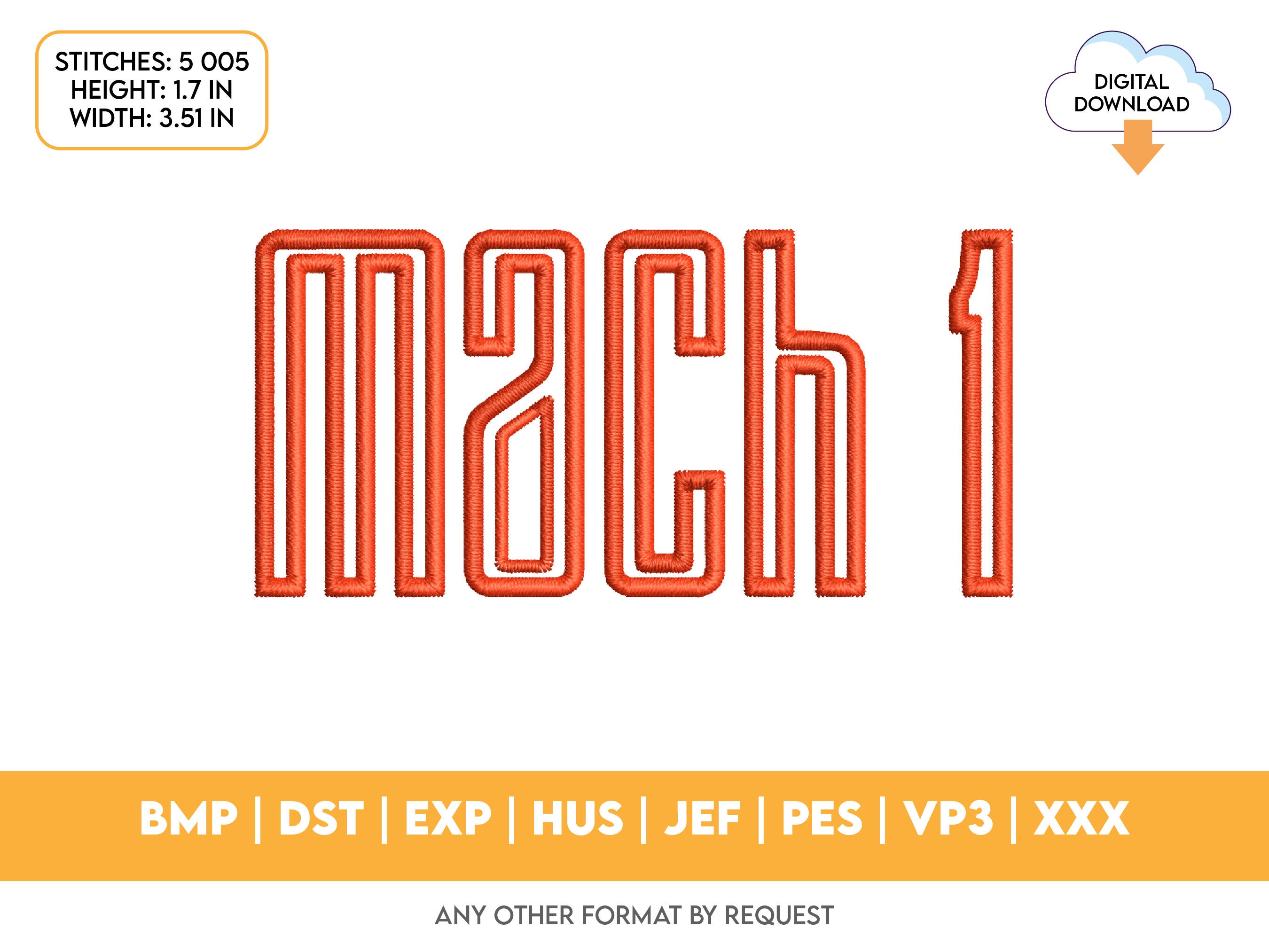 Ford Mustang Mach 1 Logo Machine Embroidery Design Digital File Instant ...