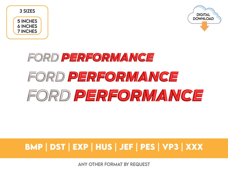 Ford Performance Logo Machine Embroidery Design Digital File - Etsy