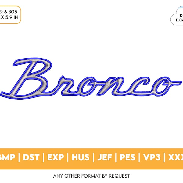 Ford Bronco Logo Embroidery Design - Etsy
