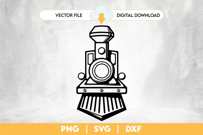 Locomotive Vintage Steam Train Vector Digital Logo Vector DXF PNG SVG ...