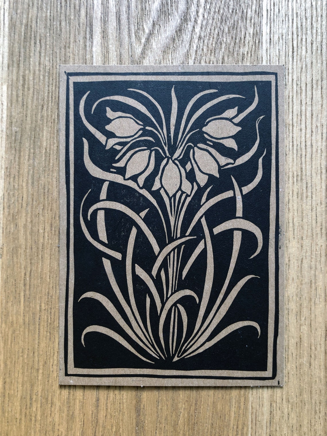 Hand-printed Linocut Postcards on Recycled Paper. Set of Three - Etsy UK