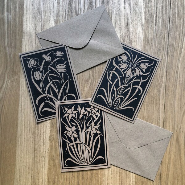 Printed Linocut Card - Etsy