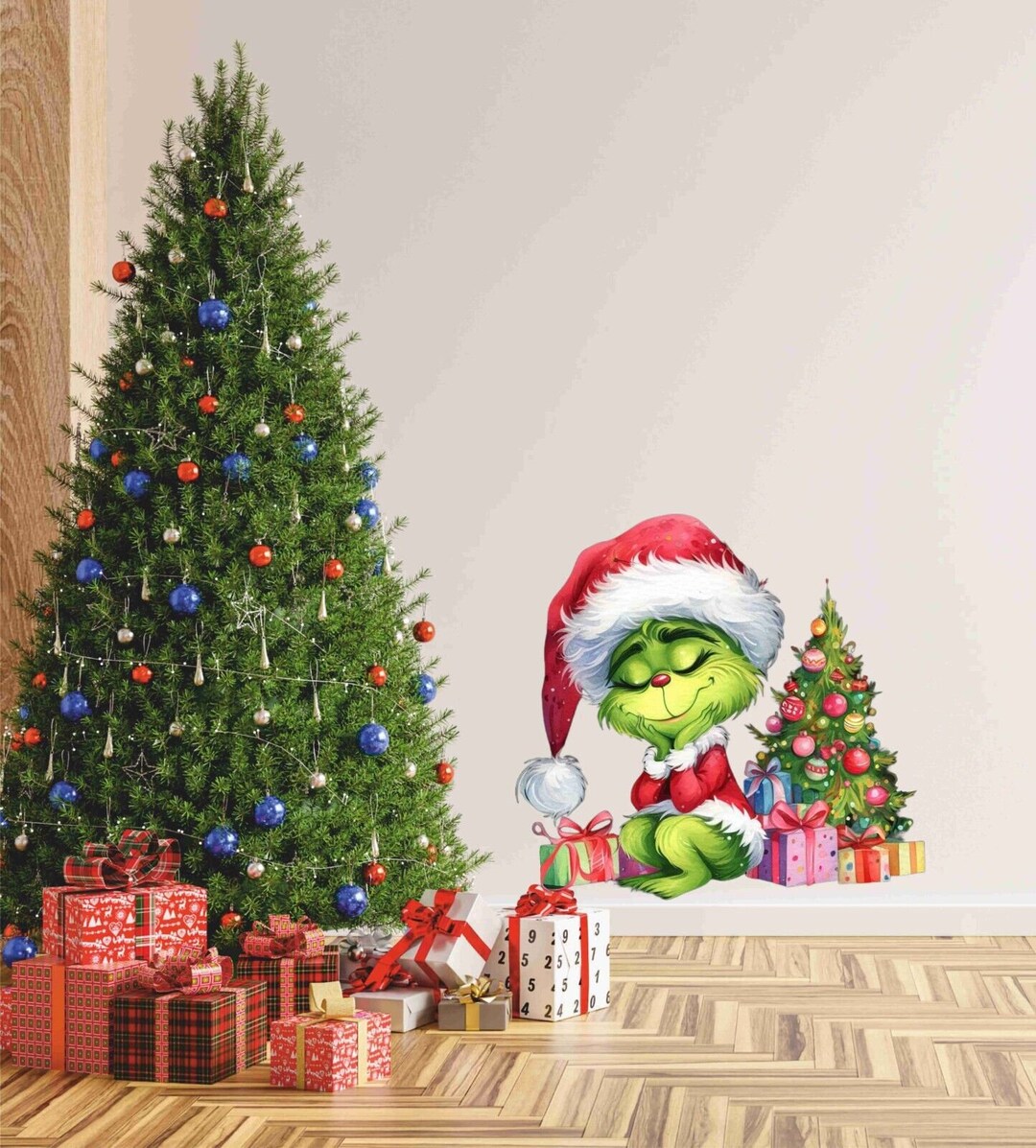 Grinch Sleeping Next to Tree-vinyl Decal - Etsy UK