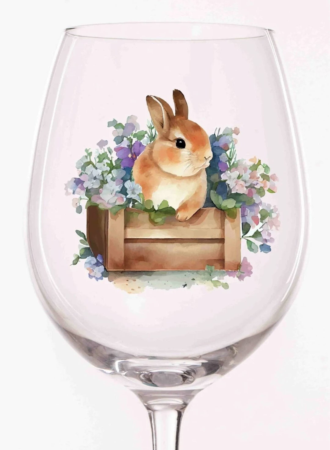 X8 Happy Easter Bunny Easter Vinyl Decal Stickers Wine Glass 00924 - Etsy